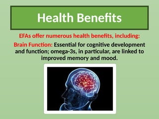 Essential Fatty Acids: Functions and Health Implications" | PPTX