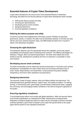 Essential Features and Types of Crypto Token Development Services list.pdf