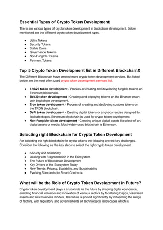 Essential Features and Types of Crypto Token Development Services list.pdf