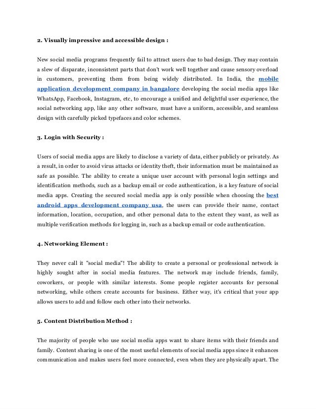 Essential features of social media apps | PDF
