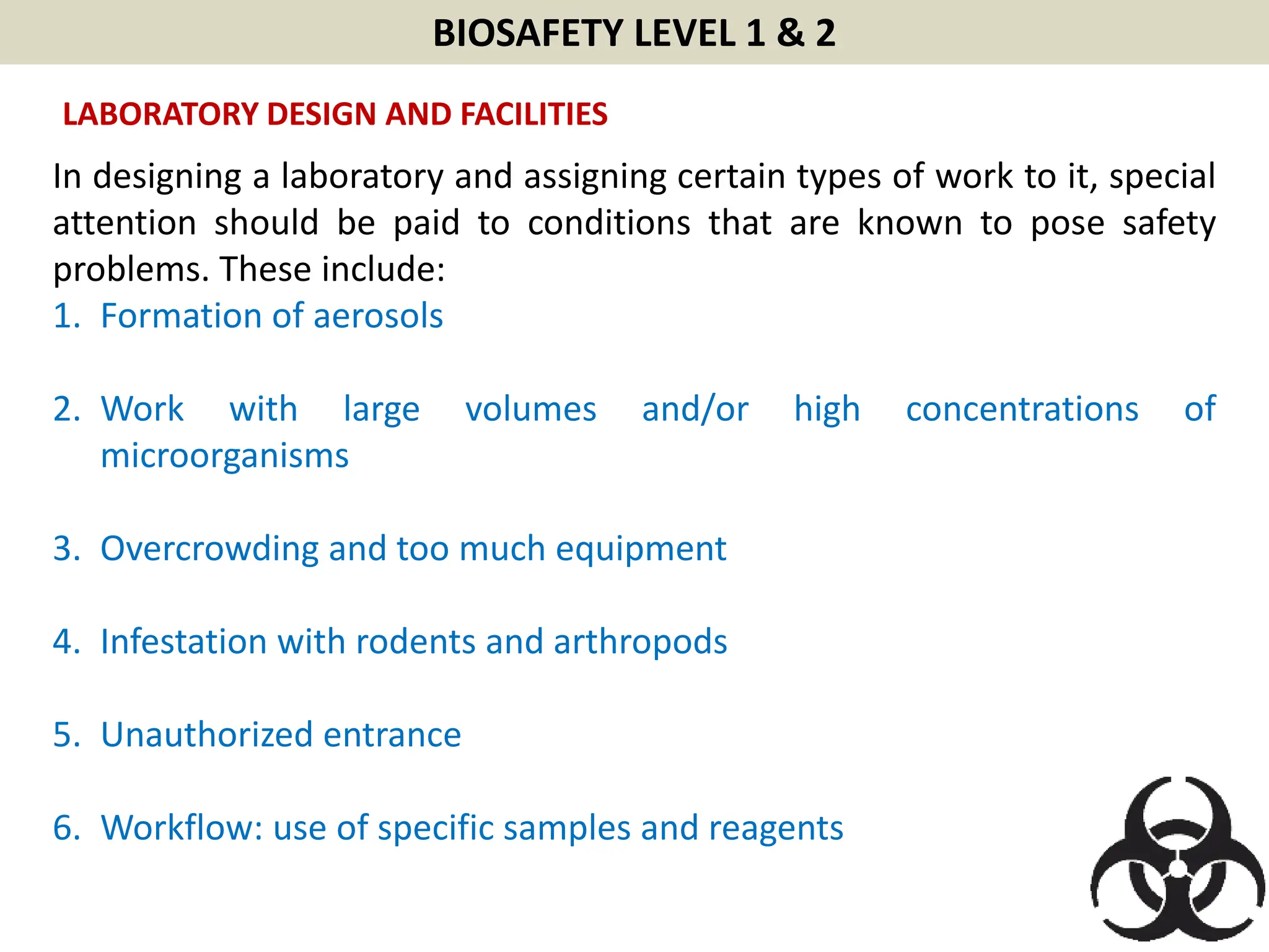 ESSENTIAL FEATURES REQUIRED FOR ESTABLISHING FOUR TYPES OF BIOSAFETY LABORATORIES.pptx