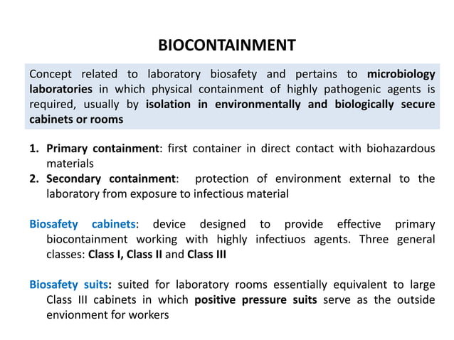 ESSENTIAL FEATURES REQUIRED FOR ESTABLISHING FOUR TYPES OF BIOSAFETY LABORATORIES.pptx