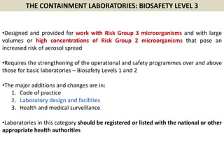 ESSENTIAL FEATURES REQUIRED FOR ESTABLISHING FOUR TYPES OF BIOSAFETY ...