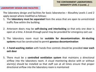 ESSENTIAL FEATURES REQUIRED FOR ESTABLISHING FOUR TYPES OF BIOSAFETY ...