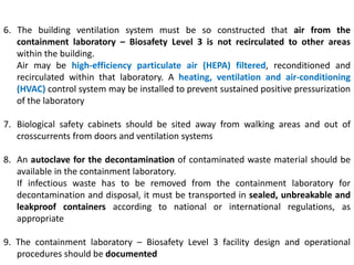 ESSENTIAL FEATURES REQUIRED FOR ESTABLISHING FOUR TYPES OF BIOSAFETY ...