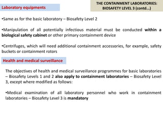 ESSENTIAL FEATURES REQUIRED FOR ESTABLISHING FOUR TYPES OF BIOSAFETY ...