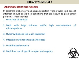 ESSENTIAL FEATURES REQUIRED FOR ESTABLISHING FOUR TYPES OF BIOSAFETY ...