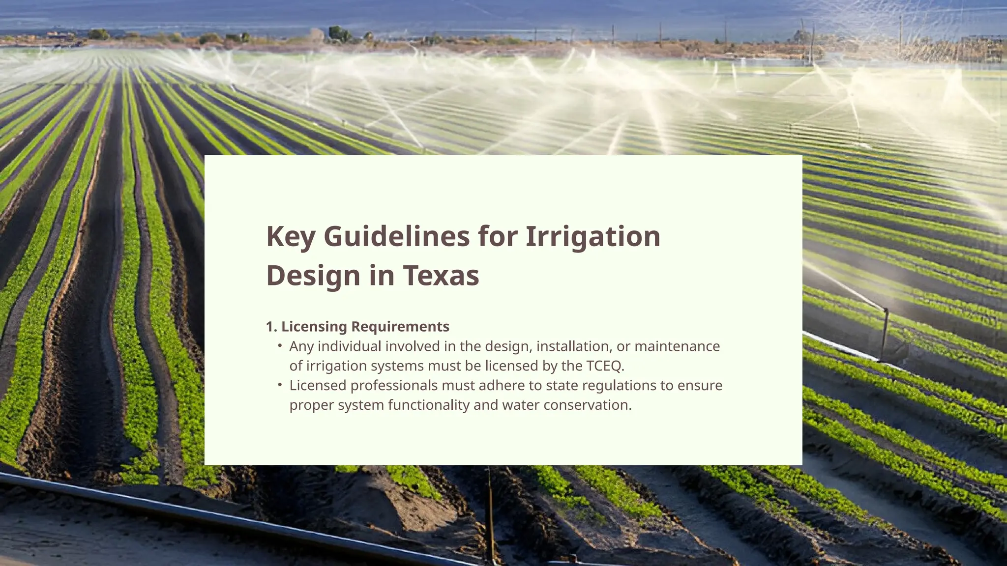 Essential Guidelines for Irrigation Design in Texas | PPT