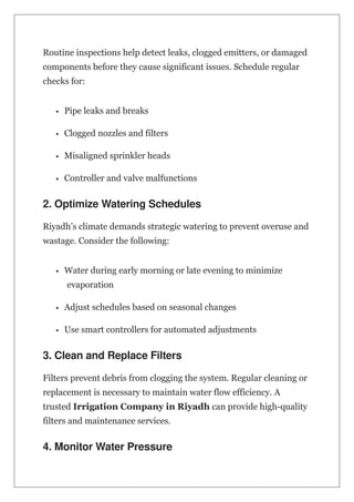 Essential Guide to Maintaining Your Irrigation System in Riyadh for ...
