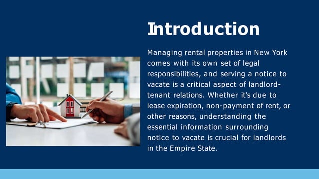 Ultimate Guide to Notice to Vacate in New York for Landlords | PPT