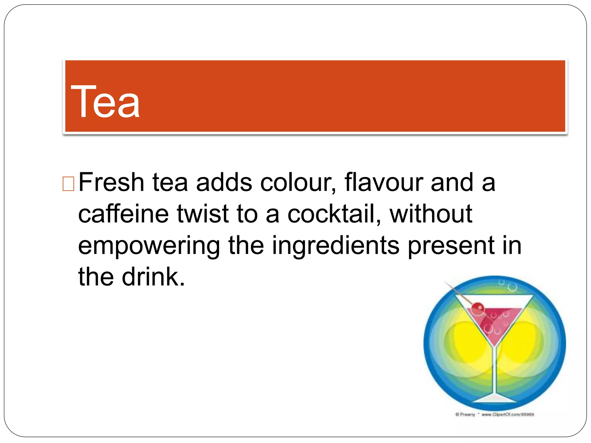 Essential ingredients for cocktail mixing | PPTX