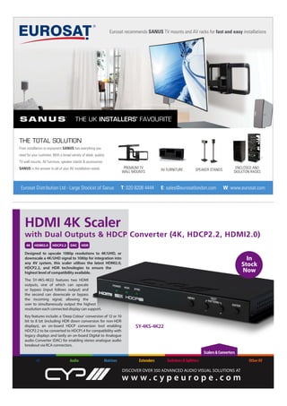 SANUS Brackets, Racking, and Support for the installer. | PDF ...