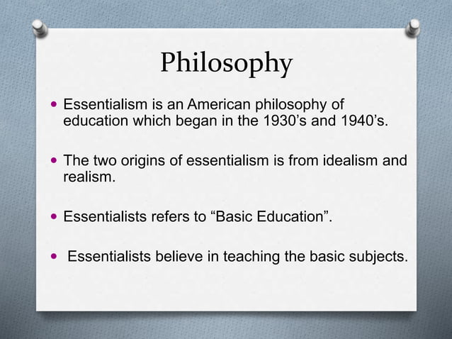 Essentialism | PPTX | Primary Education | Education