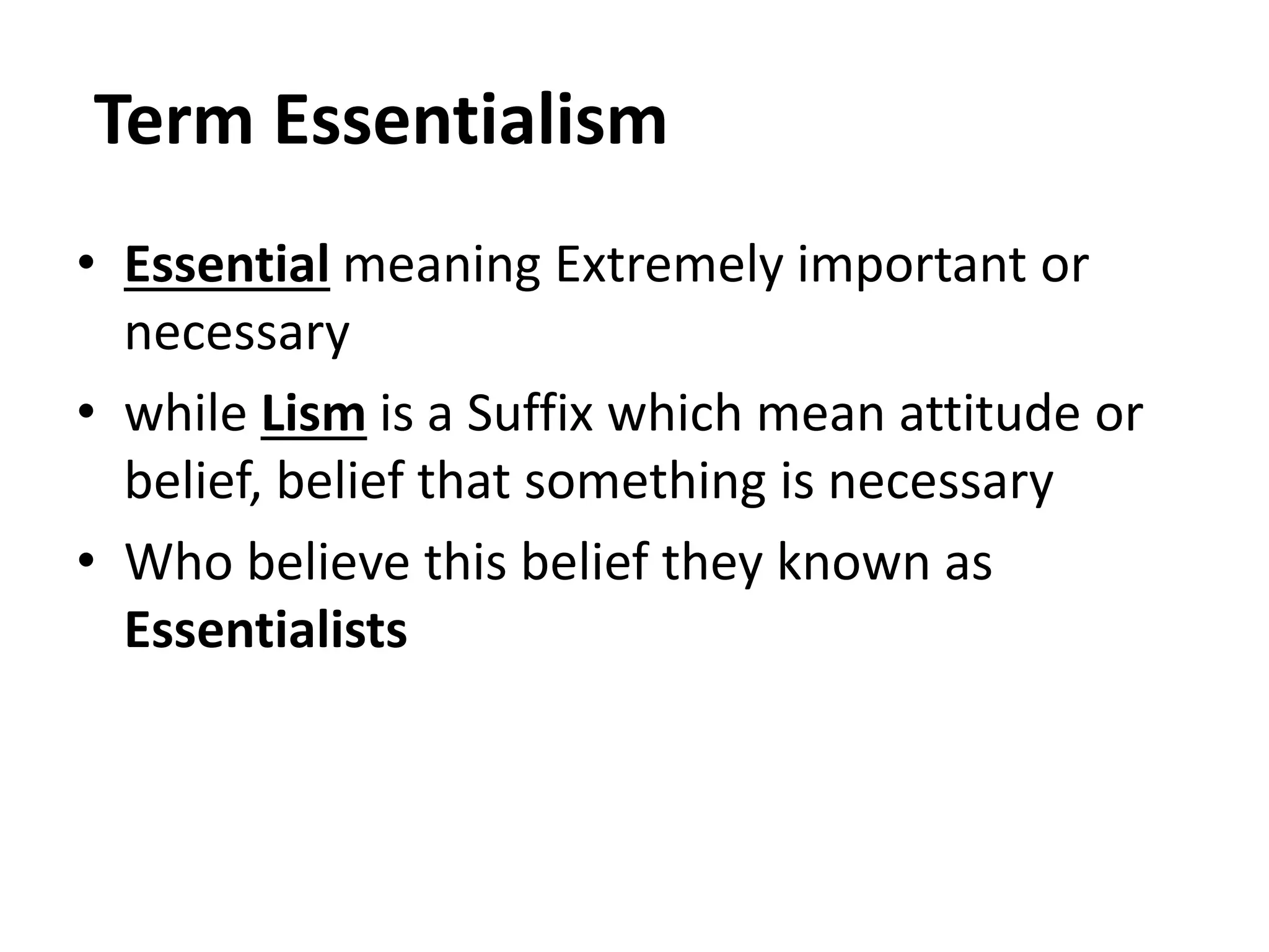 Essentialism | PPTX