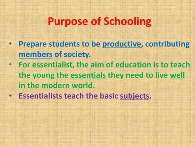 Essentialism in Education | PPTX