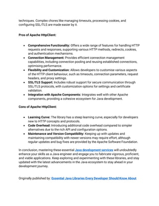Essential Java Libraries Every Developer Should Know About | PDF