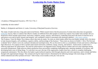 Essential Leadership Qualities | PPT