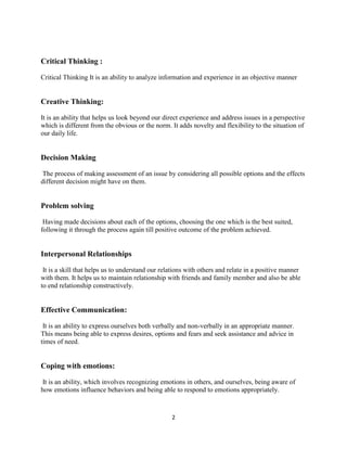 Essential life skills | DOCX