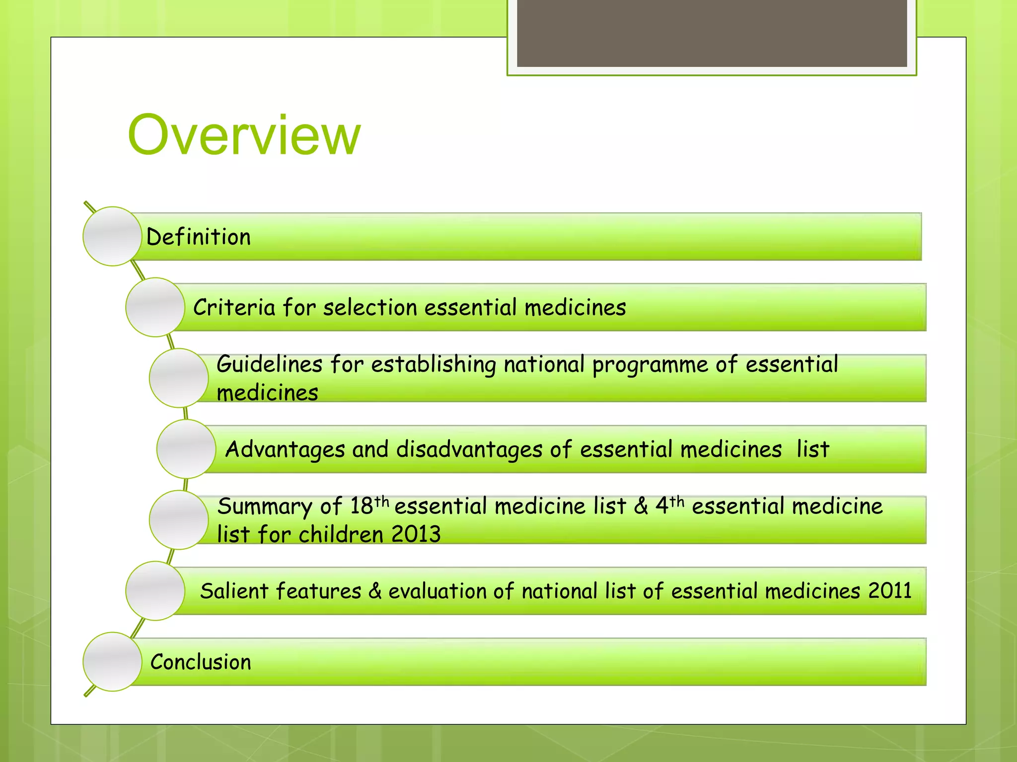 Essential medicine concepts | PPTX