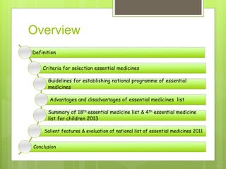Essential medicine concepts | PPTX