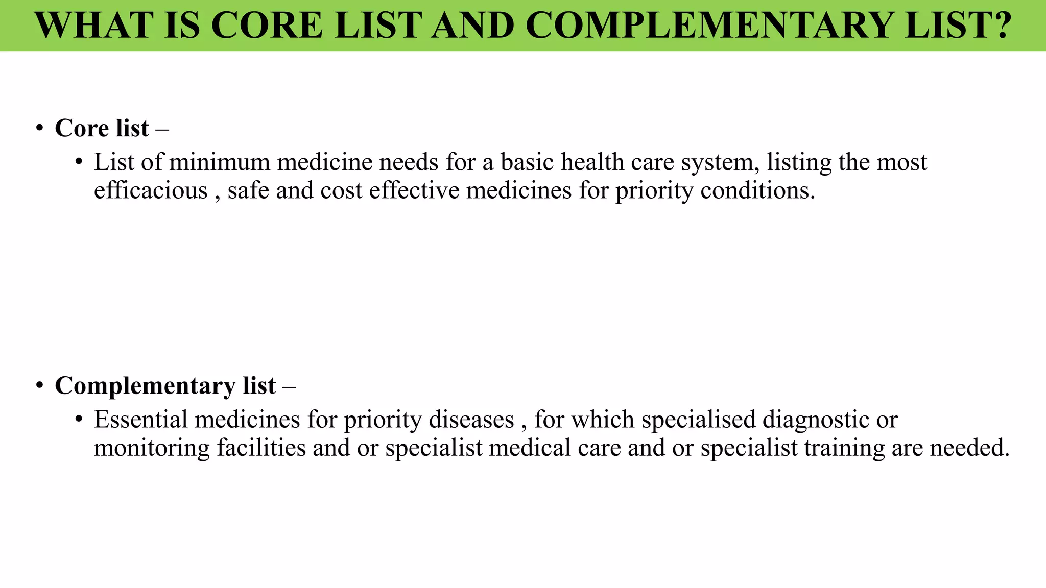 Essential medicine list | PPTX