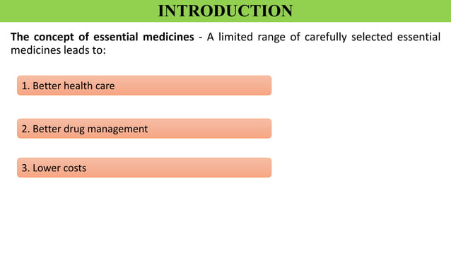 Essential medicine list | PPTX | Pharmaceutical Industry | Industries