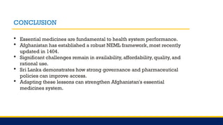 Enhancing Afghanistan's Essential Medicines Policy: Lessons from Sri ...