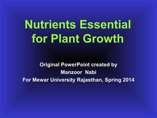 Essential nutrients | PPT | Agriculture | Industries