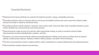 Essential nutrients 1.pptx- notes for novice healthcare professionals | PPT