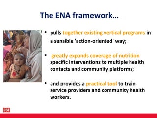 Essential Nutrition Actions (ENA) Update - India RMNCH conference, Feb ...