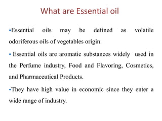 Essential oil extraction methods of aromatic crops | PPTX