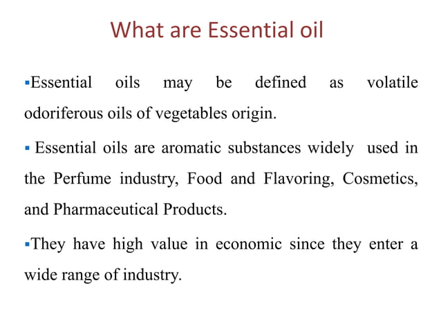 Essential oil extraction methods of aromatic crops | PPTX