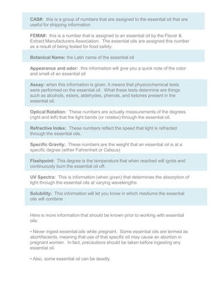 Information about Essential Oils | PPTX