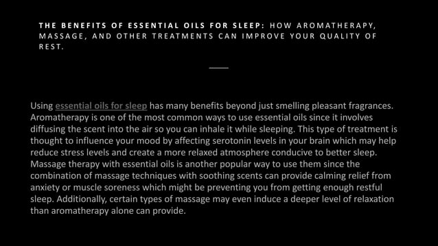 Essential Oils for Sleep – Know Everything Now | PPT