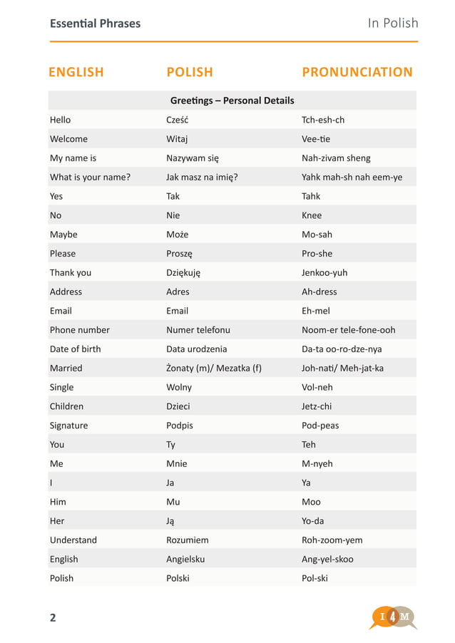 Essential phrases (english-polish) | PDF