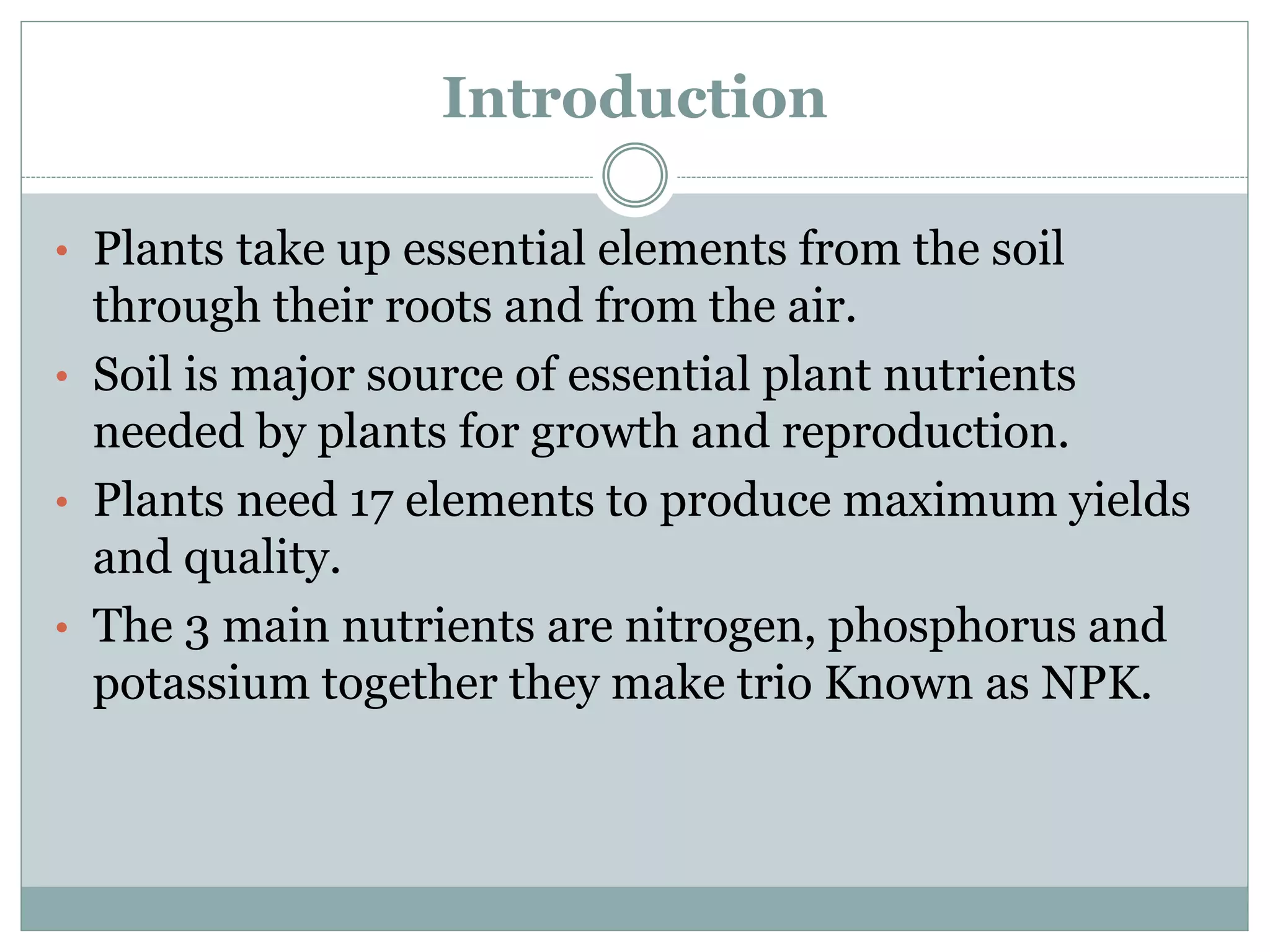 Essential plant nutrients and their functions | PPTX
