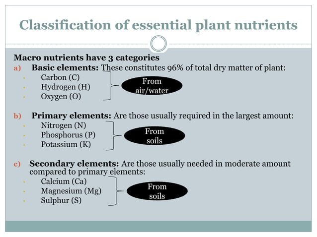 Essential plant nutrients and their functions | PPTX