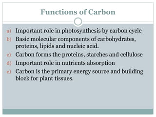 Essential plant nutrients and their functions | PPTX