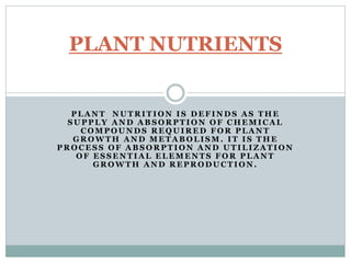 Essential plant nutrients,ppt | PPTX | Agriculture | Industries