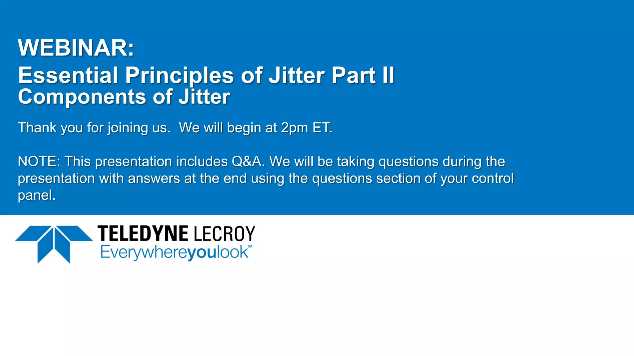 Essential principles of jitter part 2 the components of jitter | PDF