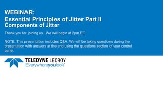 Essential principles of jitter part 2 the components of jitter | PDF