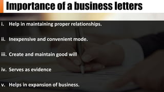 Business Letters and Essential Qualities. | PPTX