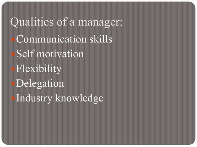 Essential qualities of a manager | PPTX