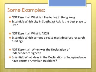 Essential Questions Examples