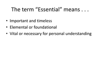 Using the essential questions matrix | PPTX