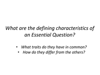 Using the essential questions matrix | PPTX