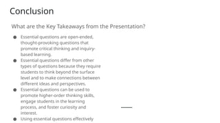 How to develop Essential Questions in Units | PPTX