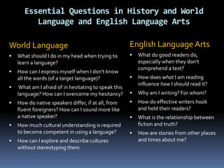 Essential Questions and DOK Thinking Levels - EDSU 533 | PPTX