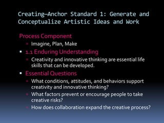 Essential questions and enduring understandings of Visual Arts | PPTX