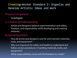 Essential questions and enduring understandings of Visual Arts | PPTX